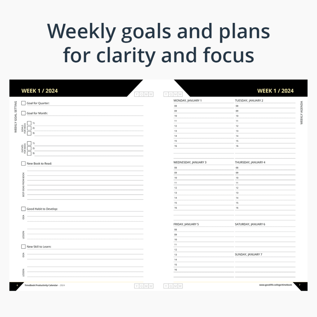 Best Productivity Planner 2024 – TimeBook – Good Life College